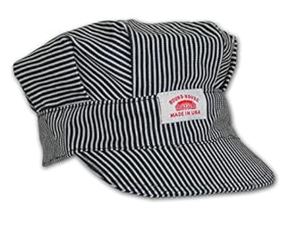 Round House Train Conductor Hickory Striped Engineer Hat - Adult - Made ...