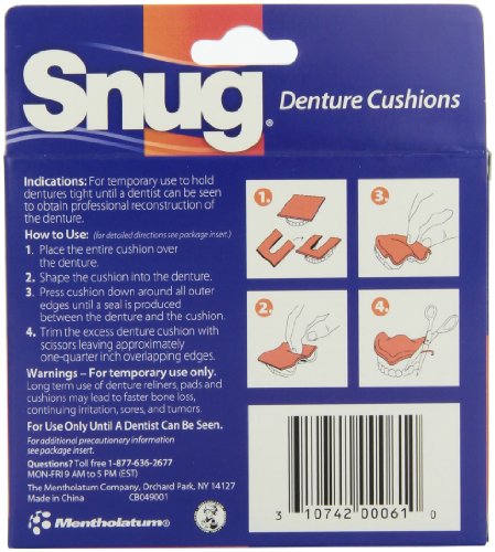 Snug Denture Cushions - Temporarily holds dentures tight with custom ...