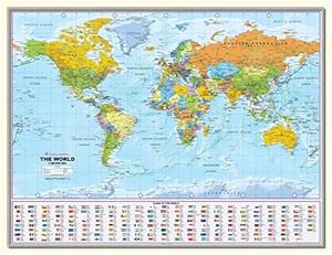Large Framed Magnetic World Map (54" x 38"): Amazon.co.uk: Kitchen & Home