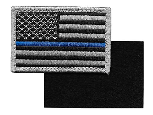 US Flag Thin Blue Line Velcro 3" x 2" Cap Patch for Police and Law ...
