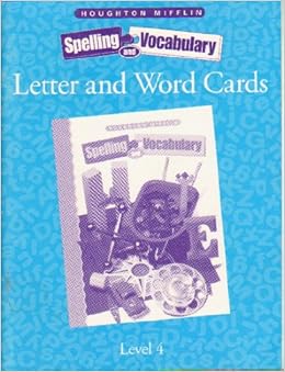 Letter and Word Cards (Houghton Mifflin Spelling and Vocabulary, Grade ...