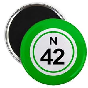 Amazon.com: Bingo Ball N42 FORTY-TWO Green 2.25 inch Fridge Magnet ...