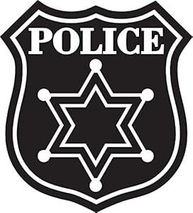 POLICE BADGE STYLE 4" TALL DECAL BLACK
