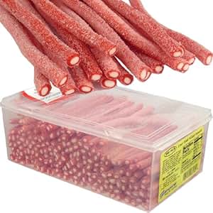 Amazon.com : Fini Red Color White Fondant Filled Sour Licorice Sticks ...