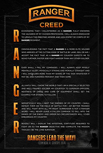 75th Ranger Regiment Ranger Creed Poster (12x18) Arts Entertainment ...