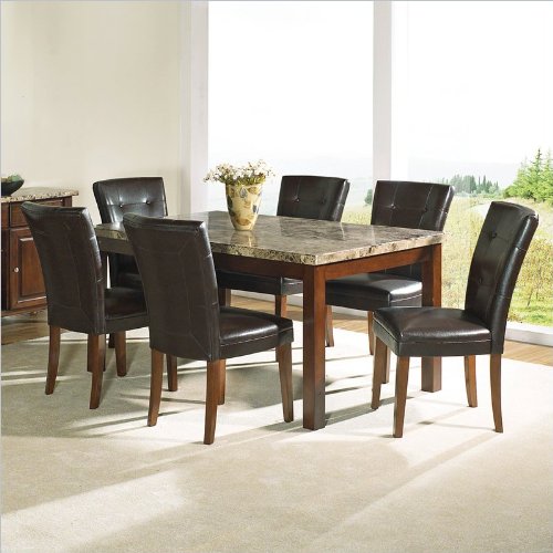 #Reviews Steve Silver Montibello Marble Top Casual Dining Table in ...