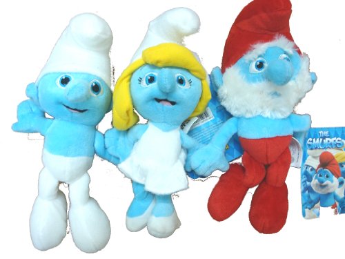 Smurfs Plush Set - Complete Smurfs 9" Plush Set Includes Papa - Import ...