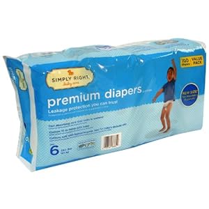 Amazon.com: Simply Right Premium Diapers, Size 6 (35+ lbs.), 100 ct ...