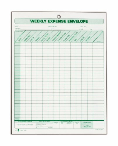 TOPS Weekly Expense Envelope, 8-1/2 X 11, 20 Envelopes Per Pack (1242 ...