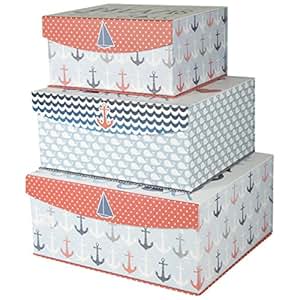 Amazon.com - Decorative Nested Flip Top Storage Boxes Nested (Set of 3 ...