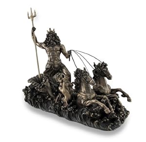 Amazon.com: Poseidon Driving Hippocamp Drawn Chariot Bronzed Statue ...