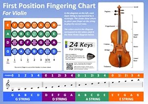 Amazon.com : First Position Violin Fingering Chart Poster : Office Products