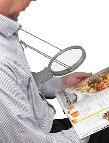 EasyLifeCare Hands Free Chest Rest LED Magnifier - Neck Wear Visual Aid ...