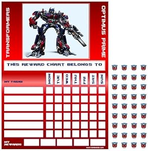 Amazon.com: Transformers Optimus Prime good behaviour reward task chart ...