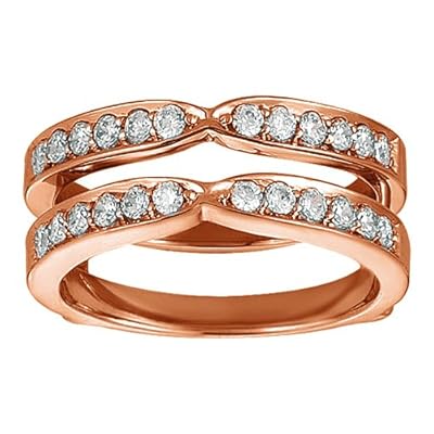 Wedding Ring Guard set in 14k Rose Gold (0.48 CT. Diamonds G-H Color ...