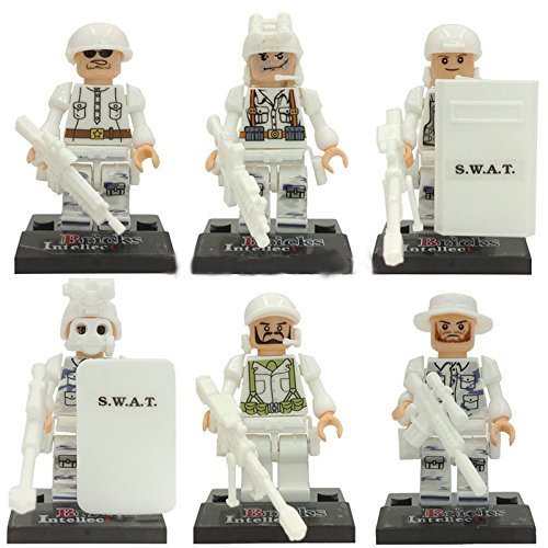 6 Piece Snow Special Forces Swat Team Minifigures Bricks Building ...