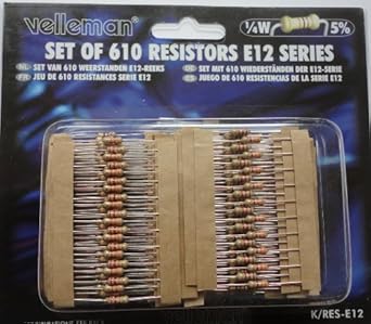 Velleman K/RES-E12 Pack Of 610 E12-Series Resistors: Single Resistors ...