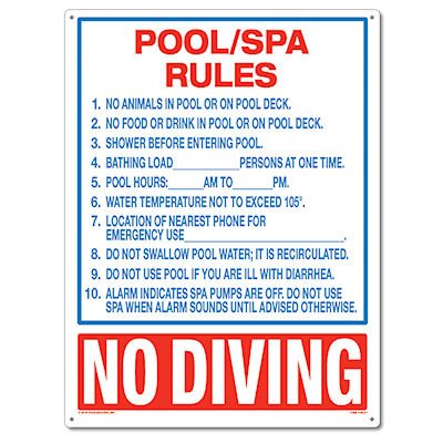 Onlinepoolshop.com : Poolmaster 40321 Florida Pool/Spa Rules Sign for ...