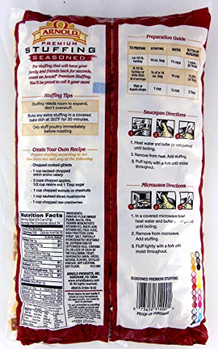 Arnold Premium Stuffing for 14-16 Pound Turkey 14 Oz Bag (Seasoned ...