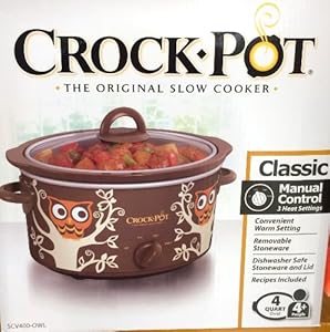 Amazon.com: Owl Themed Oval Crock Pot Slow Cooker - 4 Quart: Kitchen ...