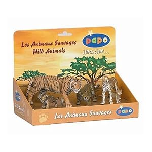 Amazon.com: Papo Set of 5 Big Cats - Tiger and Cub, Cheetah and Cub and ...