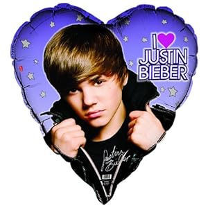 Amazon.com: Unique 205296 Justin Bieber Heart Shaped Foil Balloon: Toys ...