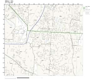 Amazon.com: ZIP Code Wall Map of Milton, WA ZIP Code Map Laminated ...