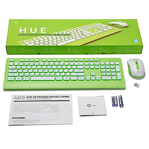 Azio HUE Wireless Keyboard and Mouse, Lime Green (KM507GN) Electronics ...