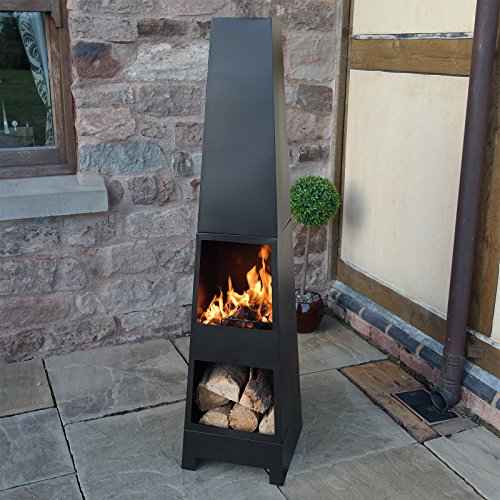 Marko Outdoor Killeen Chimenea Outdoor Garden Pyramid Chimnea Patio ...