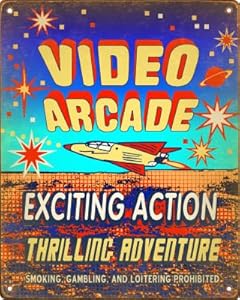 Amazon.com - Retro Video Game Sign - Vintage 80's Style Arcade Games ...