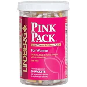 Amazon.com: Lindberg Pink Pack For Women, 30 Multi-Vitamin and Mineral ...