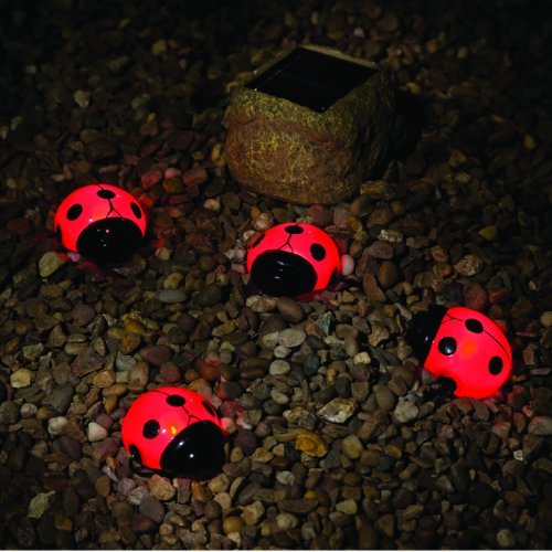 Ladybug Solar Power Light LED Outdoor Yard Decor Sun Panel Automatic ...