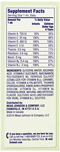Enfamil Poly-Vi-Sol Liquid Multivitamin Supplement 50 mL Baby Toddler ...
