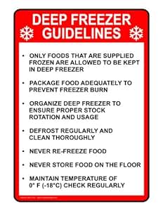 Amazon.com : Deep Freezer Guidelines Sign NHE-15721 Food Prep / Kitchen ...