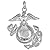 Get Sterling Silver U.S. Marines Eagle Globe & Anchor EGA Pendant, 1 1/ ...