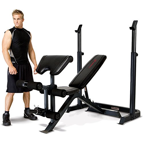 Marcy Eclipse BE3000 Weight Bench with Squat Rack – Arm Curl Pad & Leg ...