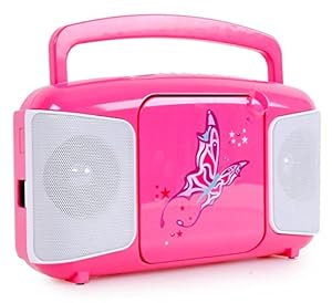 Radio CD Player Pink Girls Nursery stereo music system: Amazon.co.uk ...