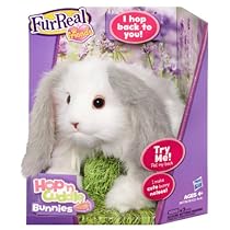 Furreal Friends Hop N Cuddle White & Grey Floppy Ear Bunny ...