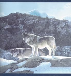 Timber Wolves Wolf Pack Lodge Wallpaper Border - CW102771 - - Amazon.com