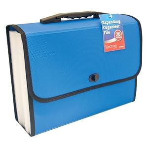 26 Pocket A4 Expanding Organiser File Briefcase Document Folder: Amazon ...