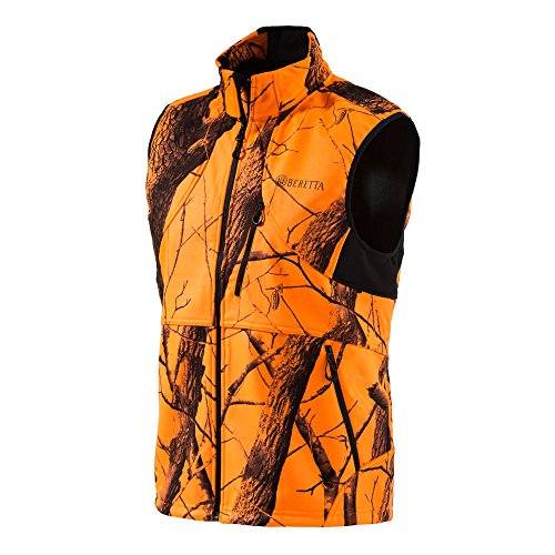 Beretta Soft Shell Fleece Vest, Blaze Orange Camo, Large Sporting Goods ...