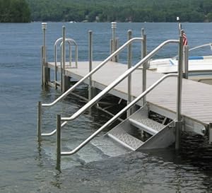 Amazon.com : 4 Step Heavy Duty Aluminum Dock Stairs with Railings ...
