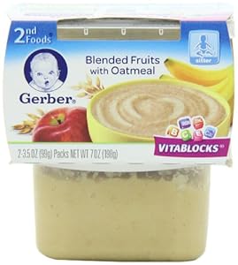 Amazon.com : Gerber 2nd Foods, Blended Fruits with Oatmeal, 2-Count, 3. ...