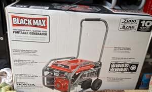 Amazon.com: Black Max 7000 / 8750 Watt Portable Generator BM907000 ...