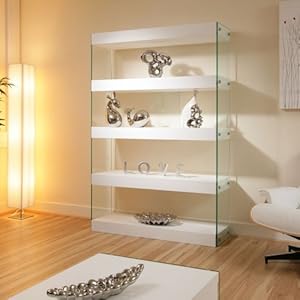 white museum shelves | Glass display shelves, Display cabinet modern ...