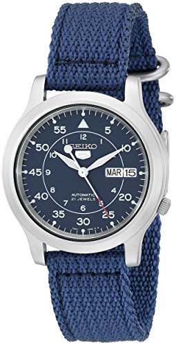 Seiko Men's SNK807 Seiko 5 Automatic Blue Canvas Strap Watch by Seiko ...