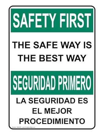 ComplianceSigns Aluminum OSHA SAFETY FIRST Sign, 14 x 10 in. with ...