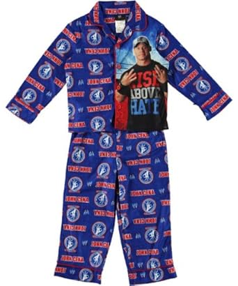 Amazon.com: WWE Boys Size 4-10 John Cena Coat Pajama Set (6, Blue ...