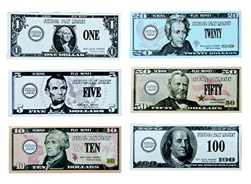 School Smart United States Bills Play Money - Epic Kids Toys