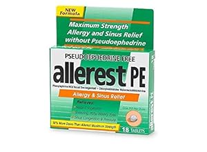 Amazon.com: Allerest PE Allergy & Sinus Relief, Tablets 18 ea(pack of 2 ...